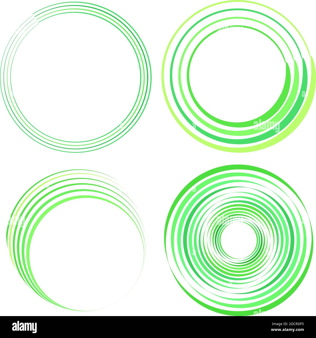 Geometric circular spiral, swirl and twirl. Cochlear, vortex, volute ...