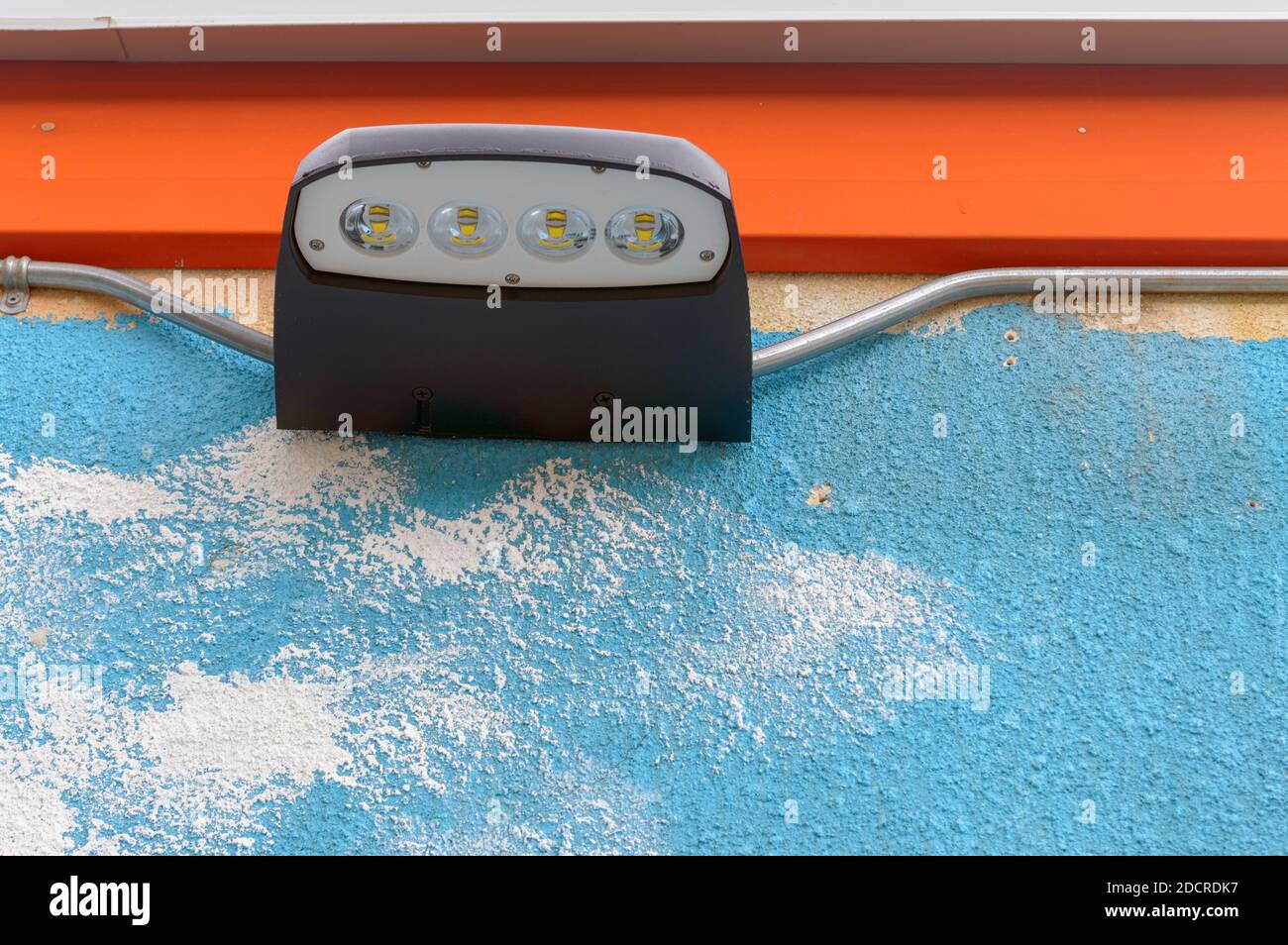 LED lamp on the outer wall of a building Stock Photo - Alamy