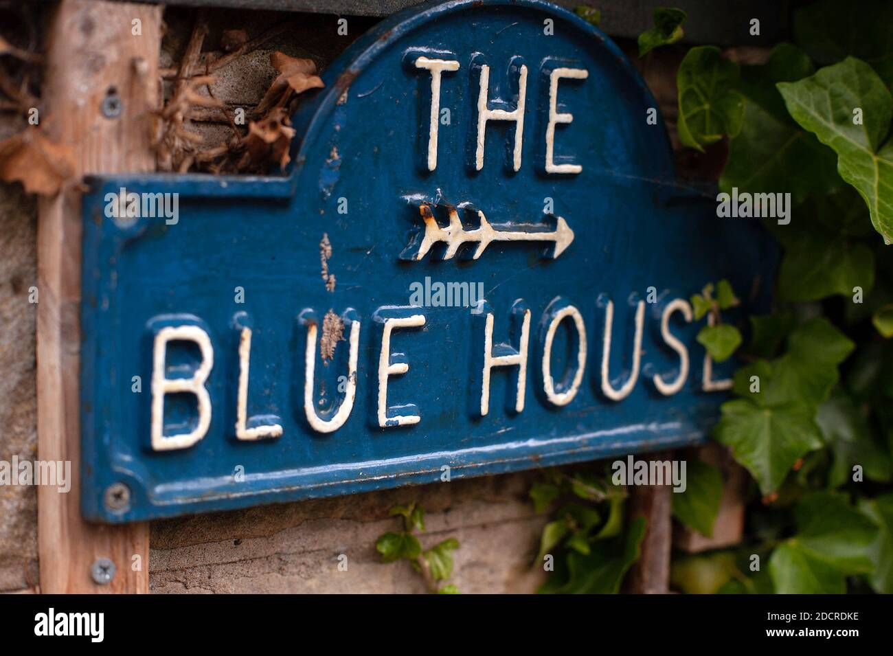 Sign for the Blue House Stock Photo - Alamy