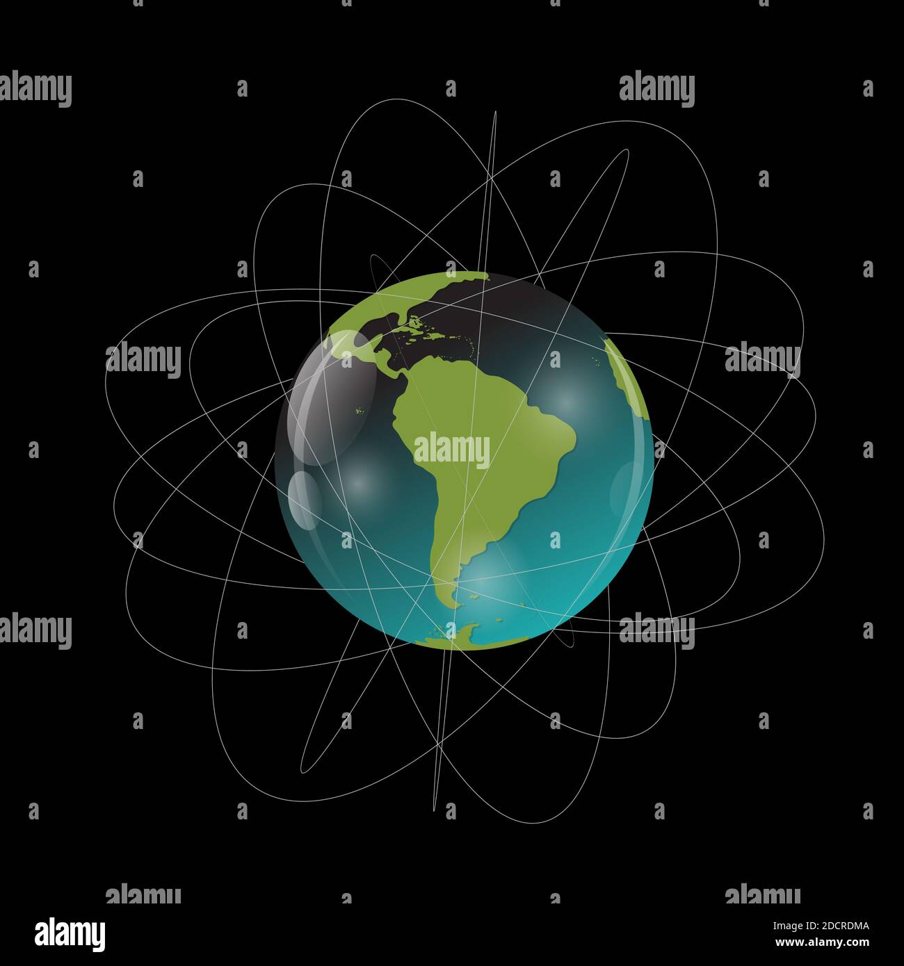 Earth with Satellites. View from Space. Illustration Stock Photo - Alamy