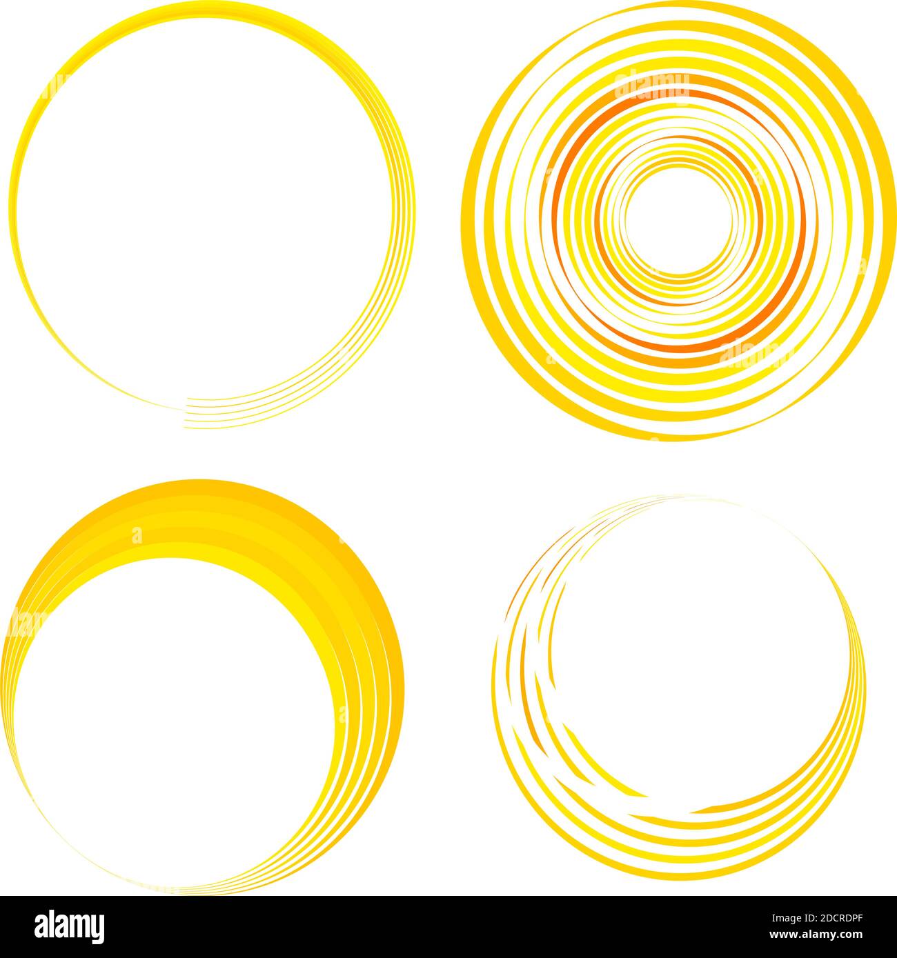 Geometric circular spiral, swirl and twirl. Cochlear, vortex, volute ...