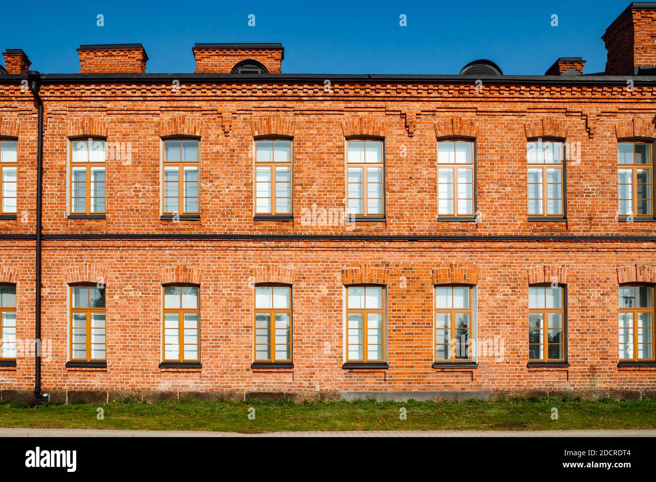 Beautiful vintage red brick building at sunny day Stock Photo - Alamy