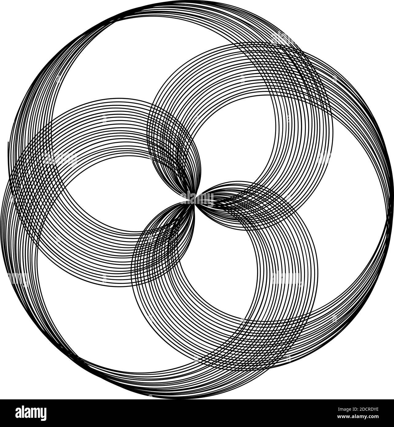 Volute, helix, spiral symbol, icon motif. Circular, radial line ...