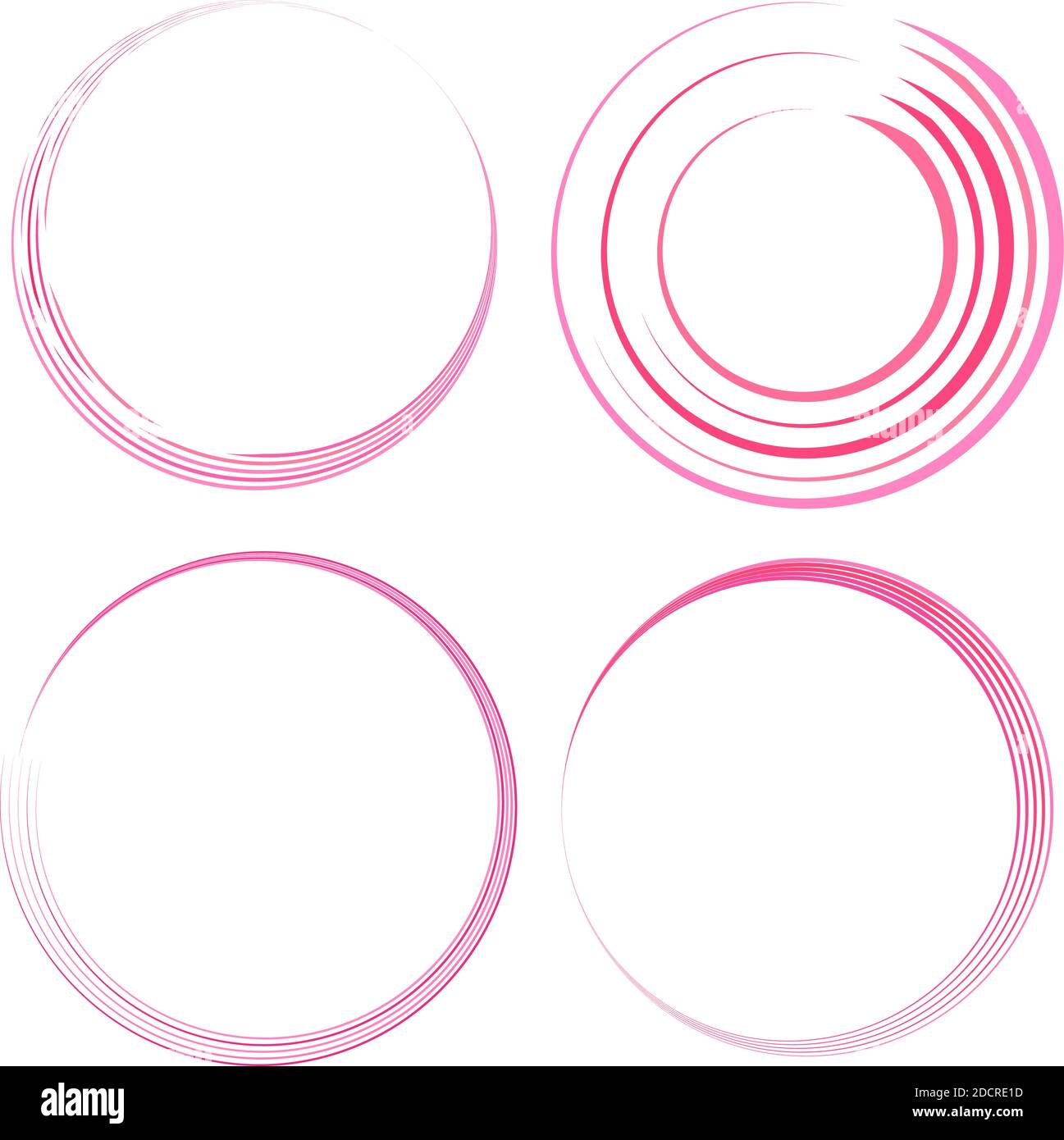 Geometric circular spiral, swirl and twirl. Cochlear, vortex, volute ...