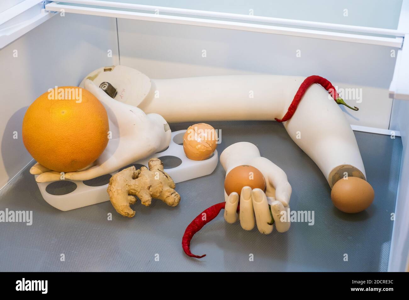 Mannequin hands with cooking ingredients Stock Photo - Alamy