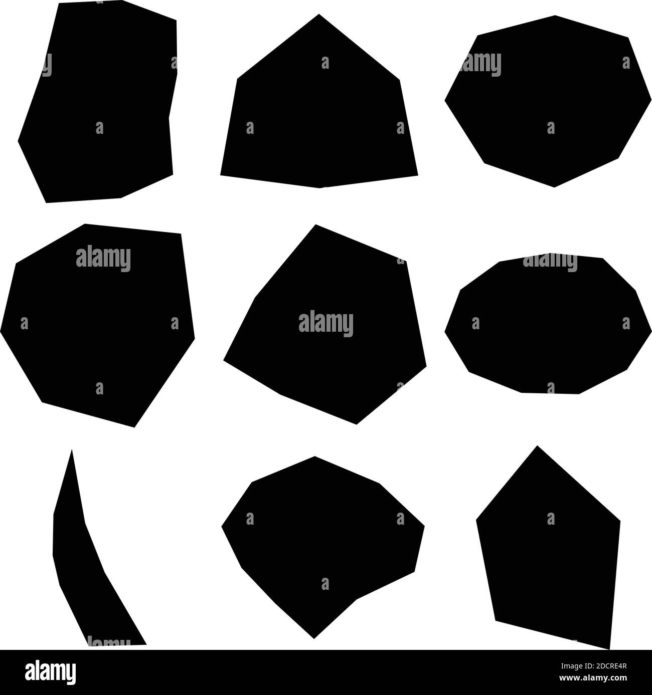 Edgy, geometric stone, pebble shapes.Simple, basic angular, angled ...