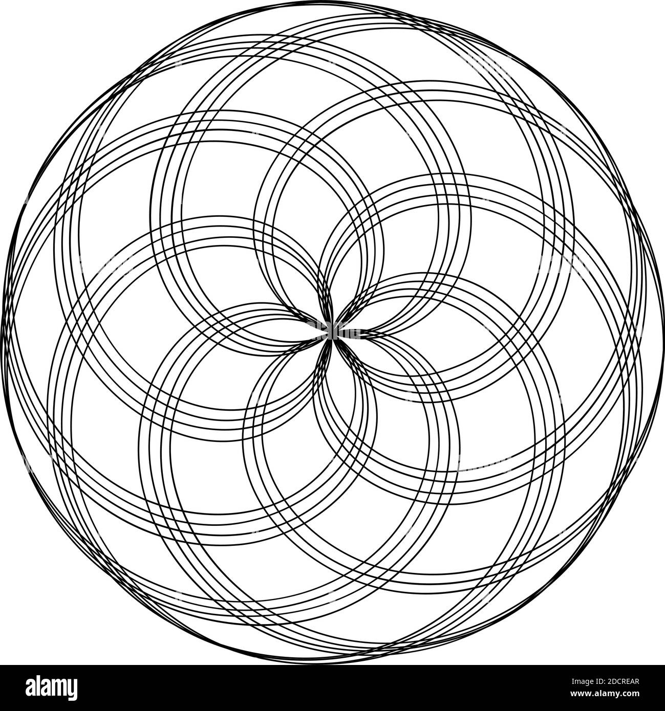 Volute, helix, spiral symbol, icon motif. Circular, radial line ...