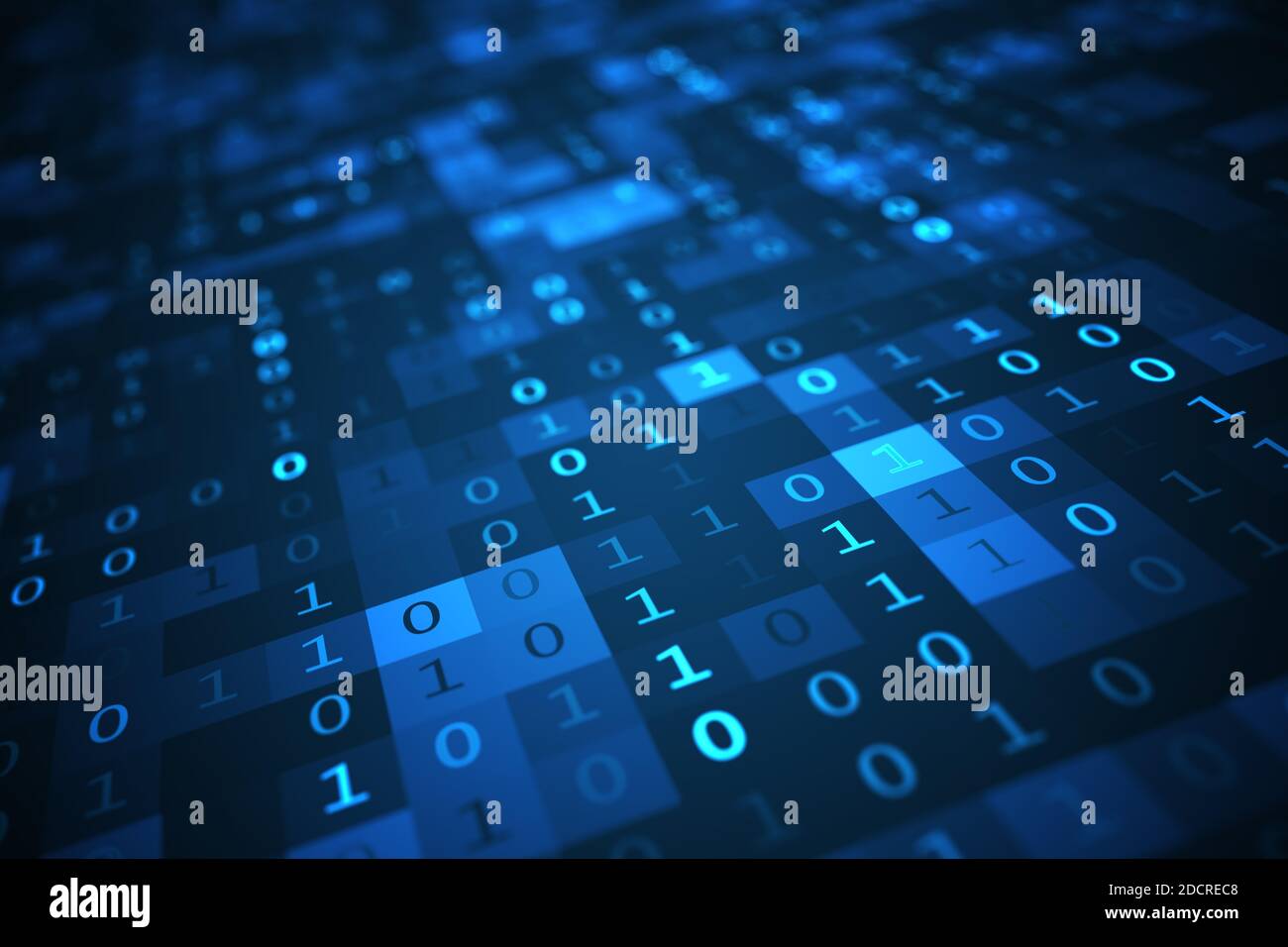 Technology concept. Binary code background. 3D rendered illustration ...