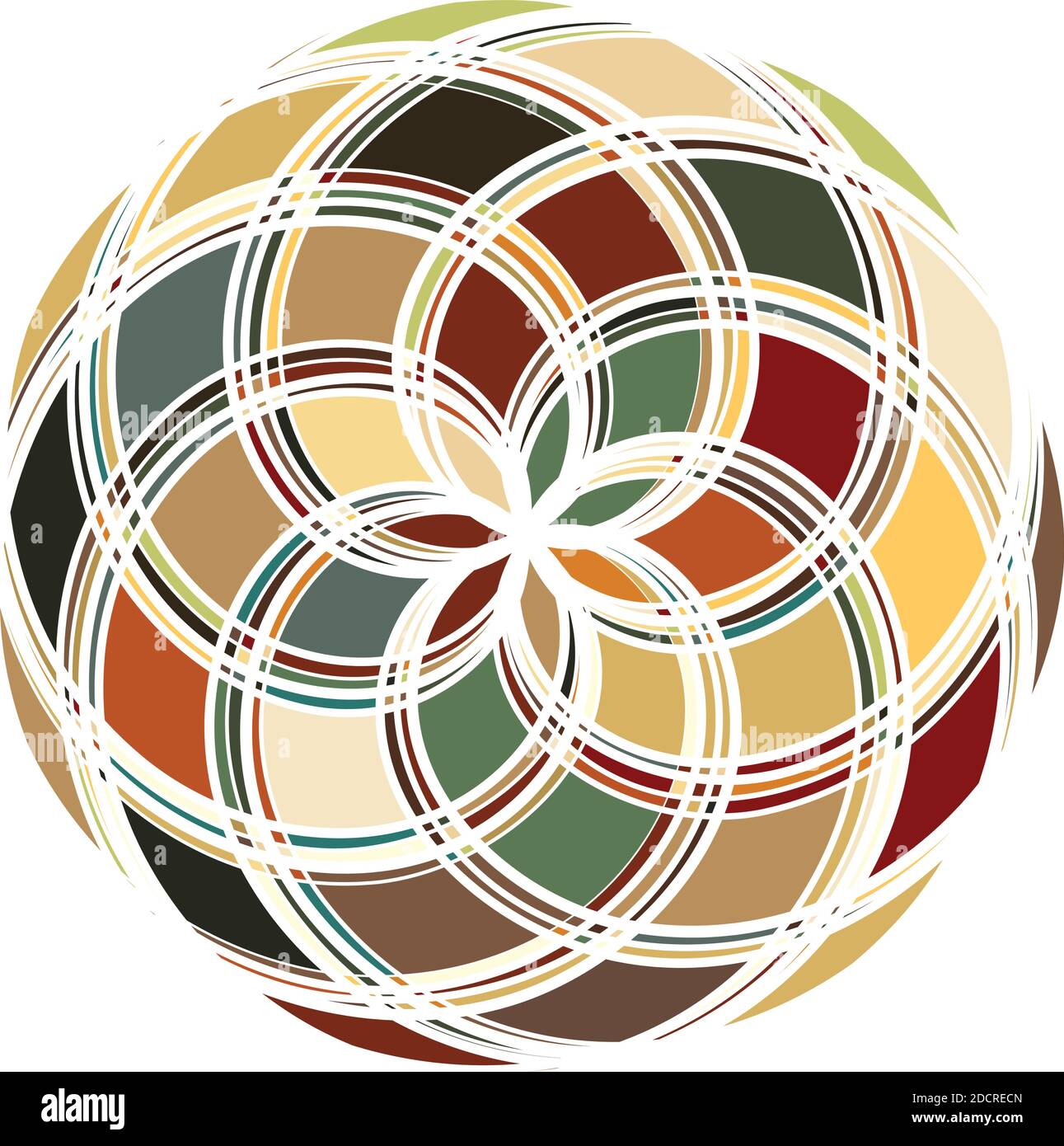 Volute, helix, spiral symbol, icon motif. Circular, radial line ...