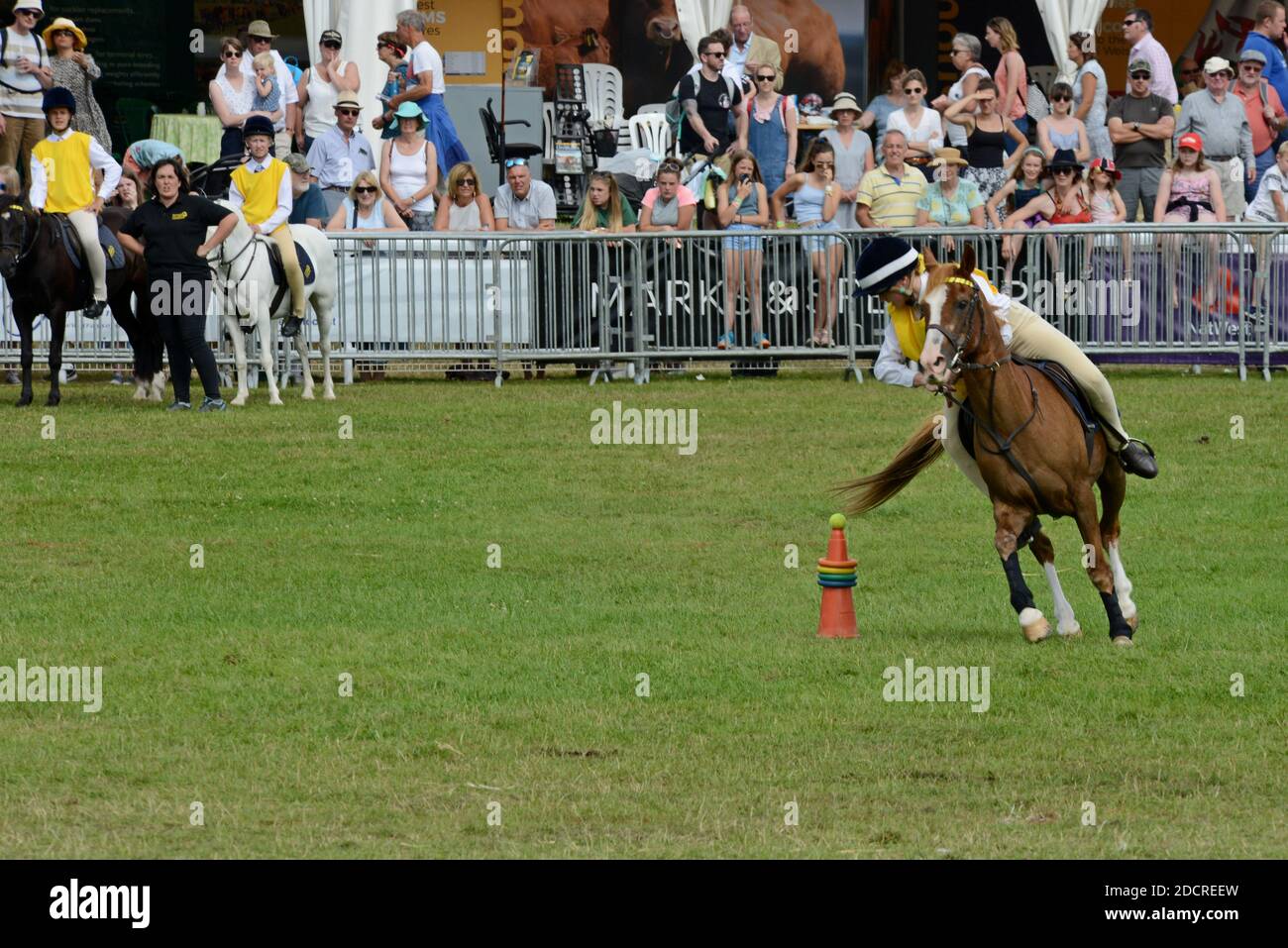 Members of Welsh pony clubs compete in mounted games at the 100th Royal ...