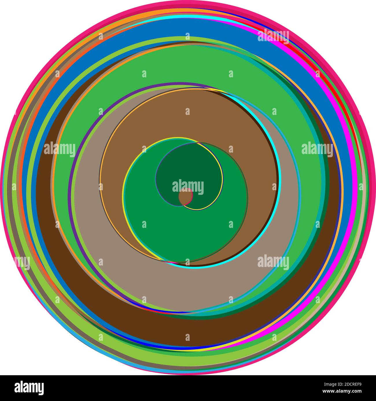 Volute, helix, spiral symbol, icon motif. Circular, radial line ...