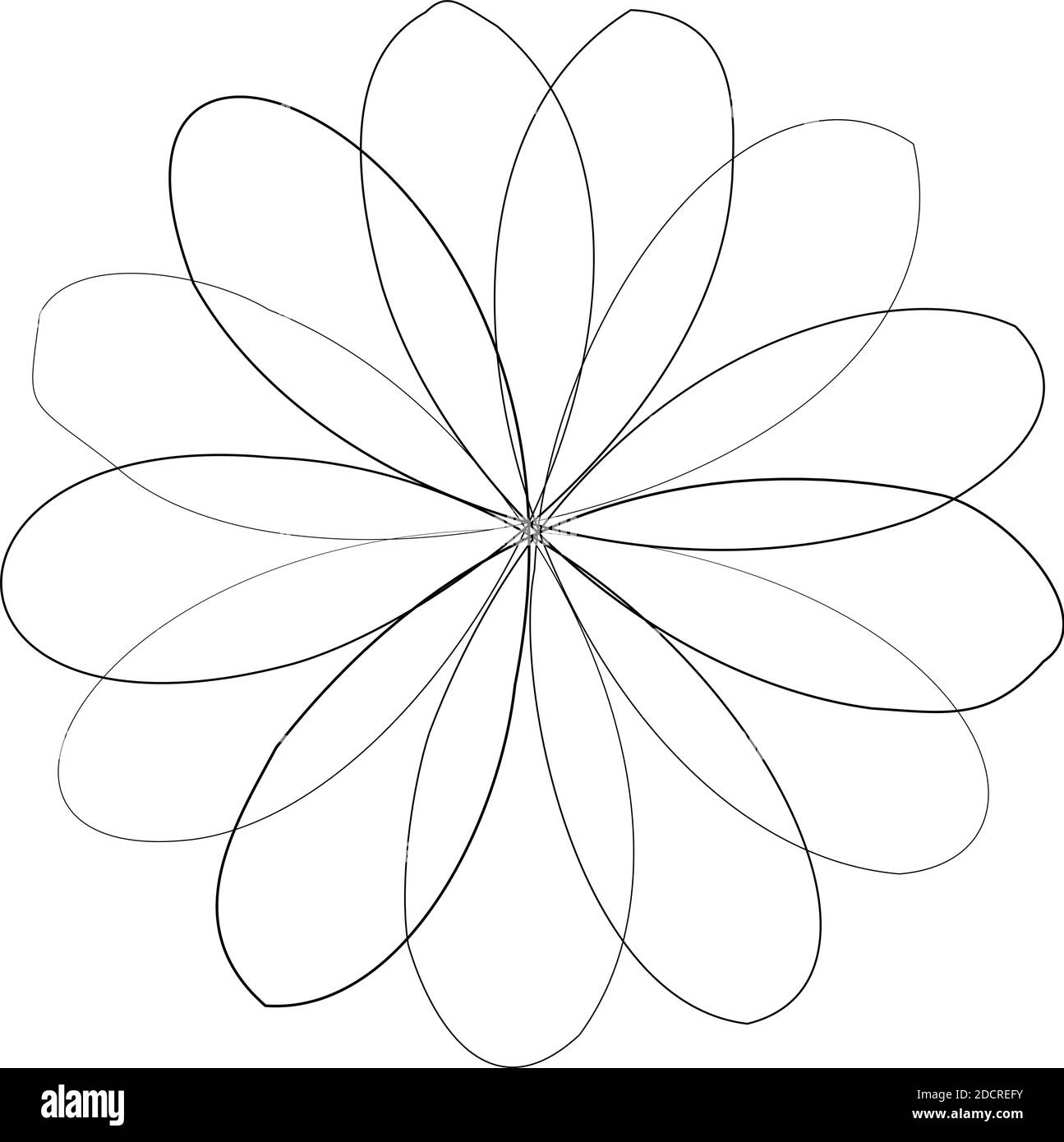 Volute, helix, spiral symbol, icon motif. Circular, radial line ...