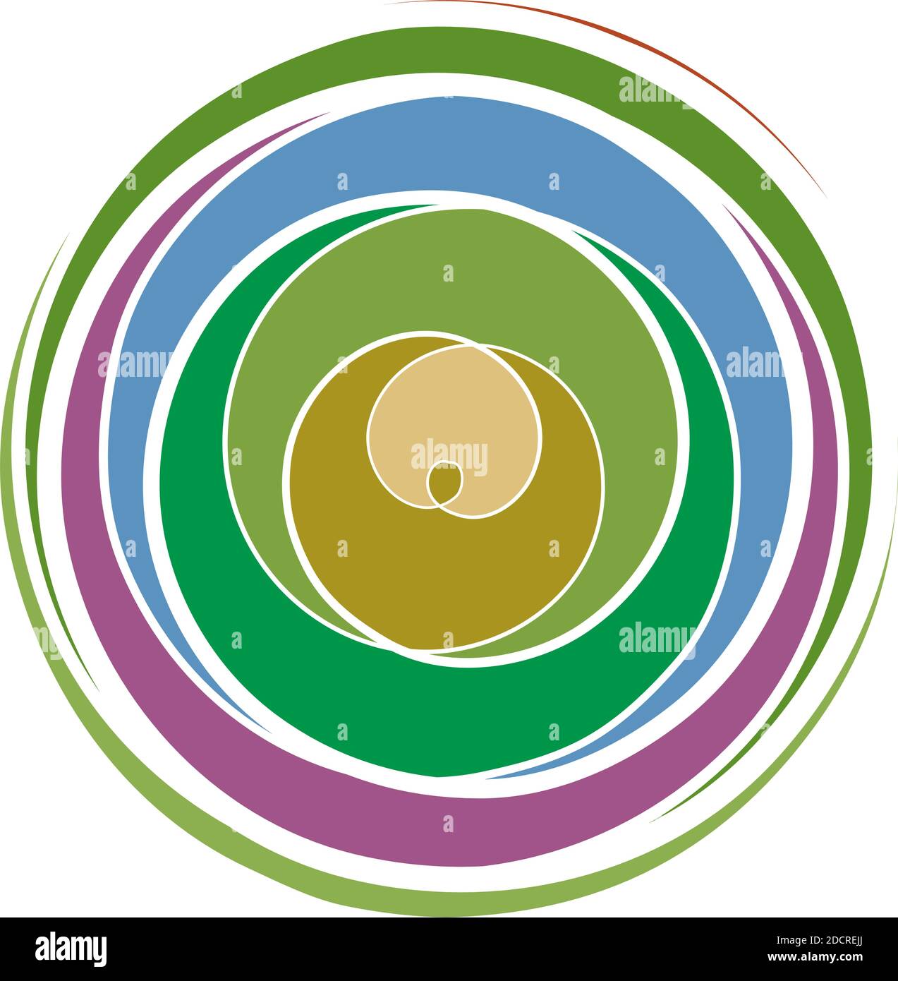 Volute, helix, spiral symbol, icon motif. Circular, radial line ...