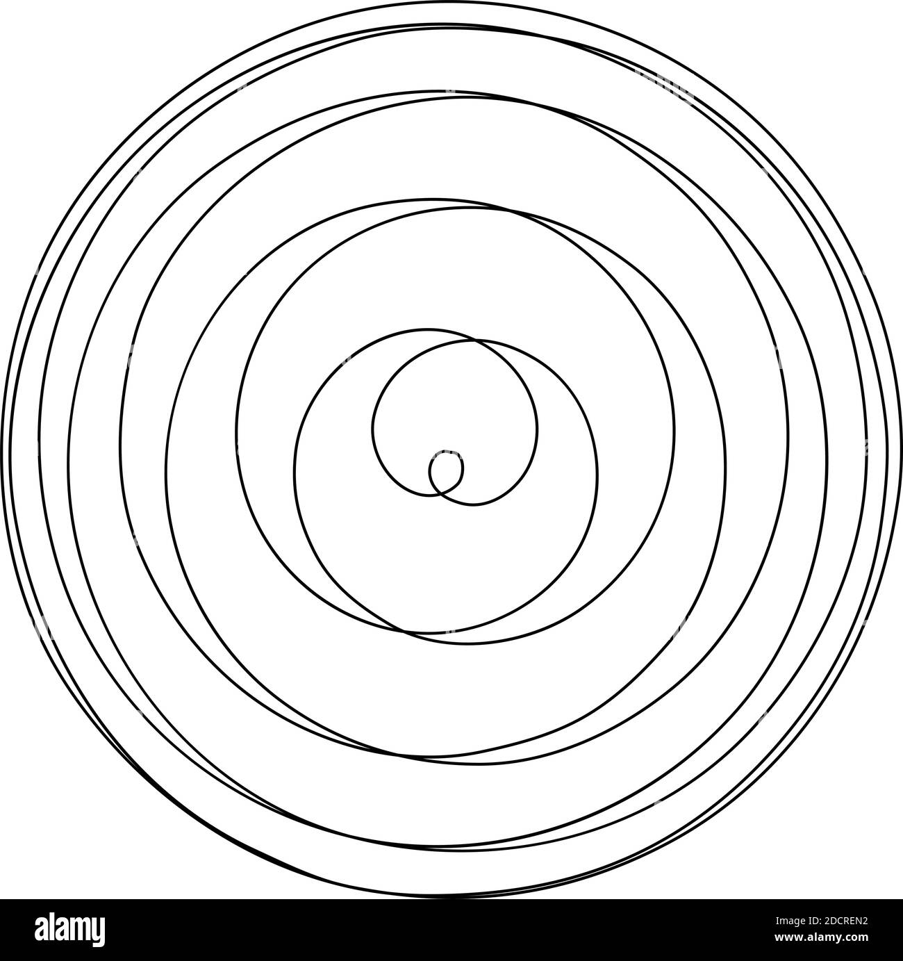 Volute, helix, spiral symbol, icon motif. Circular, radial line ...