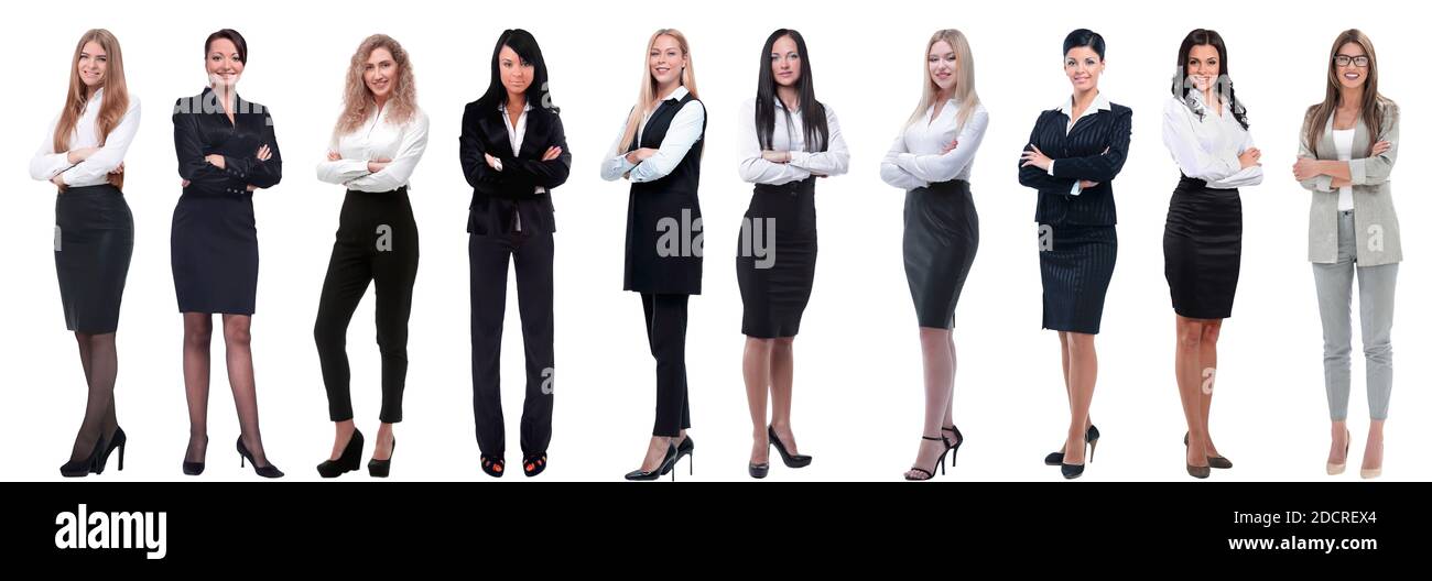 Collection of full-length portraits of young business women Stock Photo ...