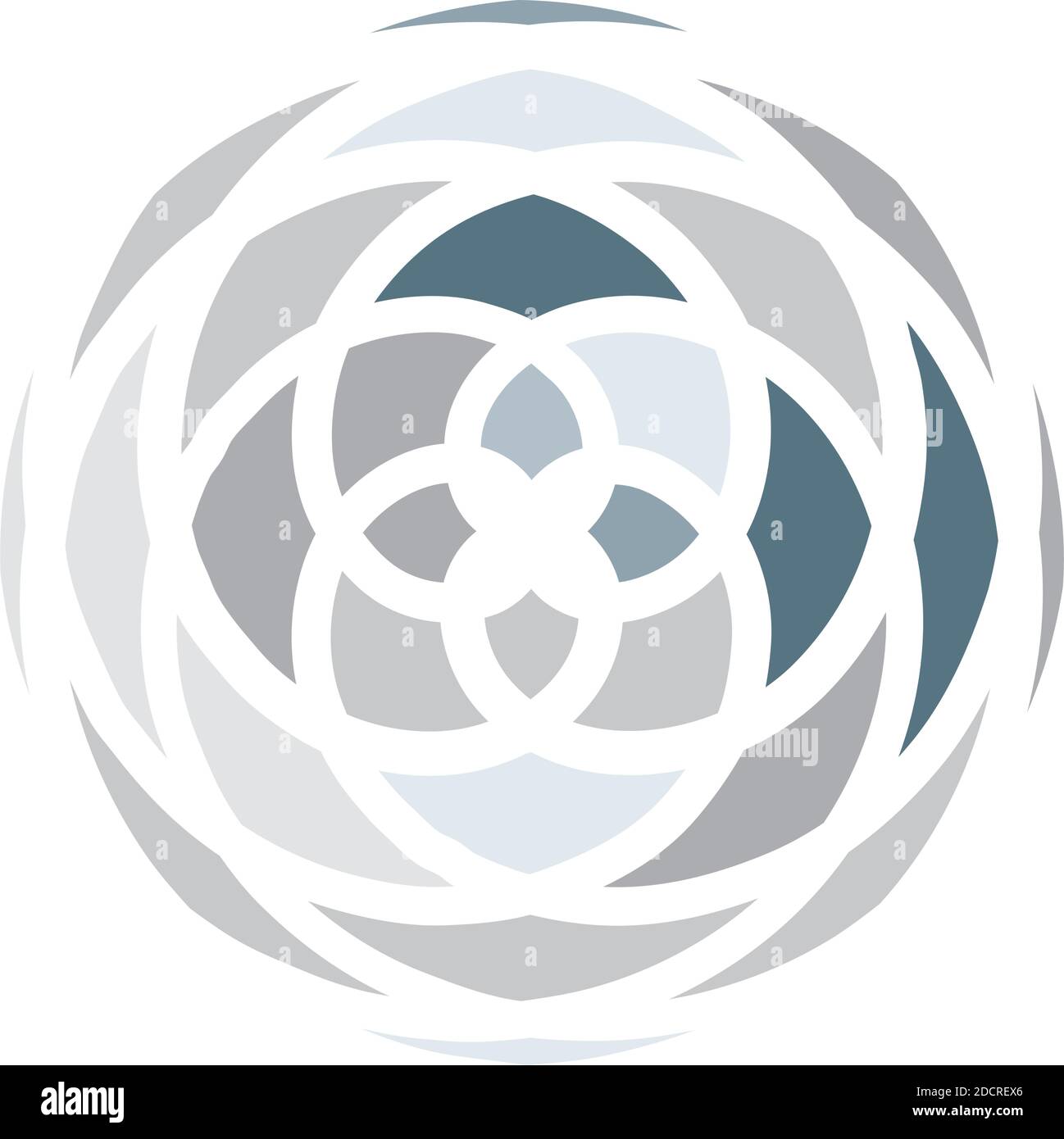 Volute, helix, spiral symbol, icon motif. Circular, radial line ...