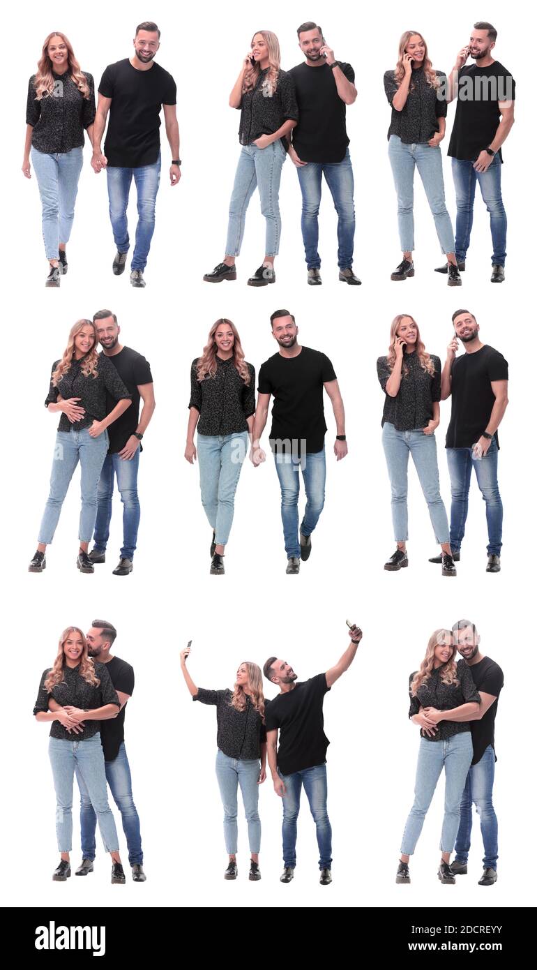 collage of photos of a beautiful young couple Stock Photo - Alamy