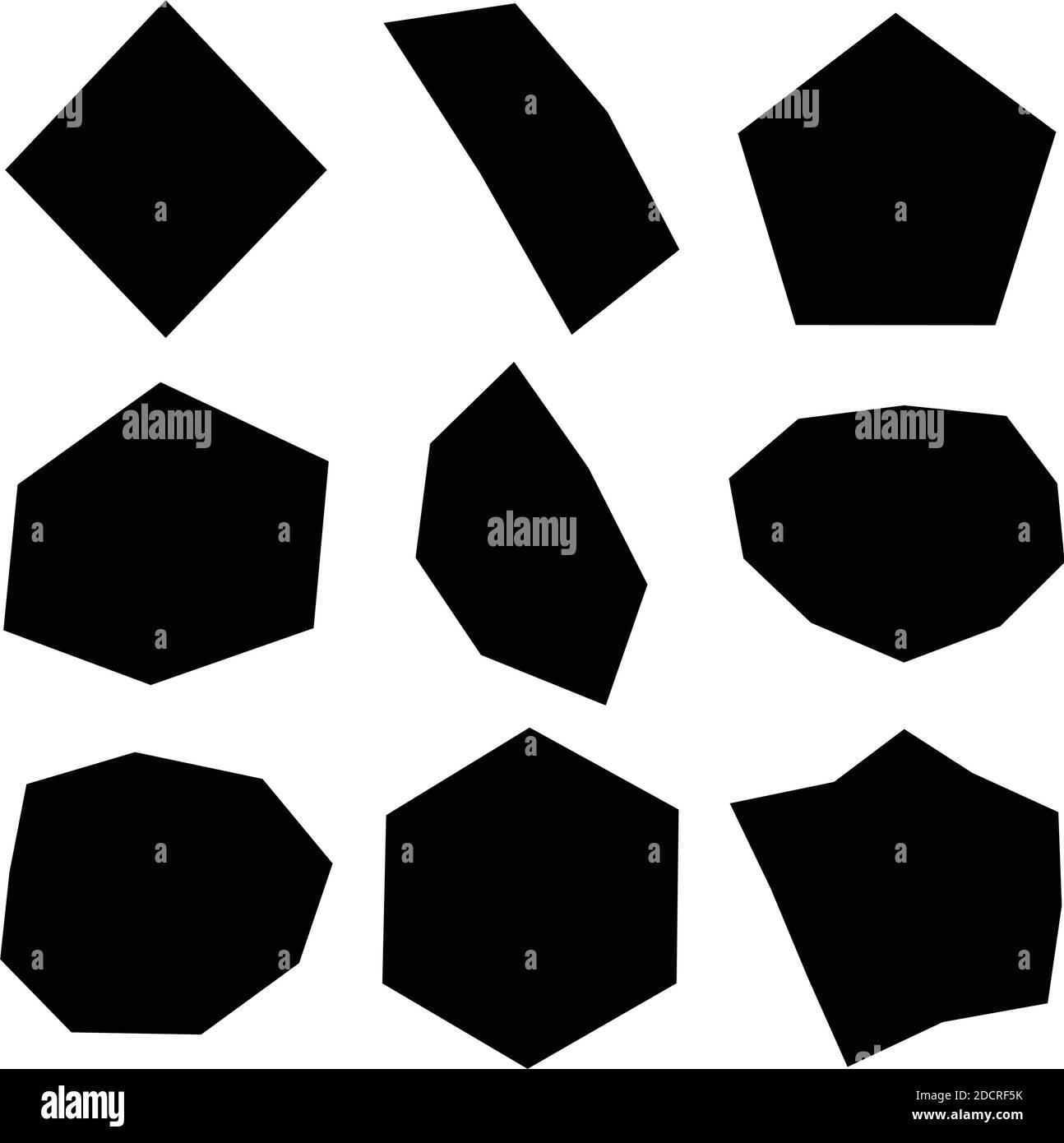 Edgy, geometric stone, pebble shapes.Simple, basic angular, angled ...