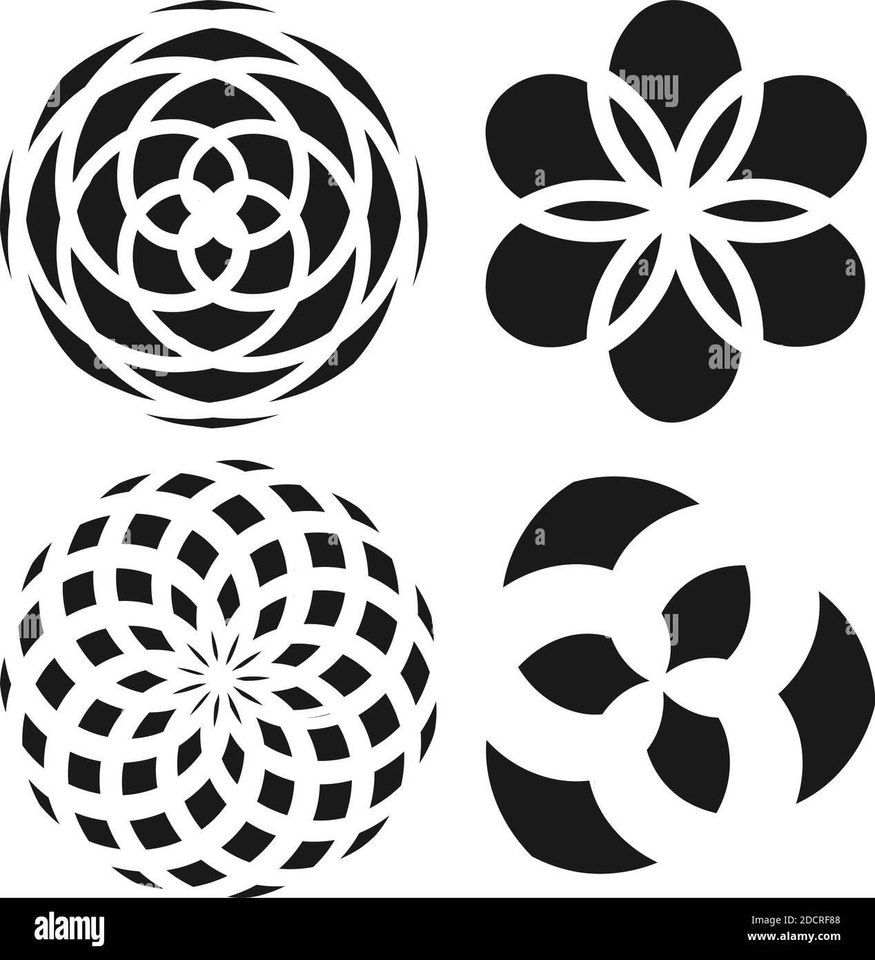 Volute, helix, spiral symbol, icon motif. Circular, radial line ...