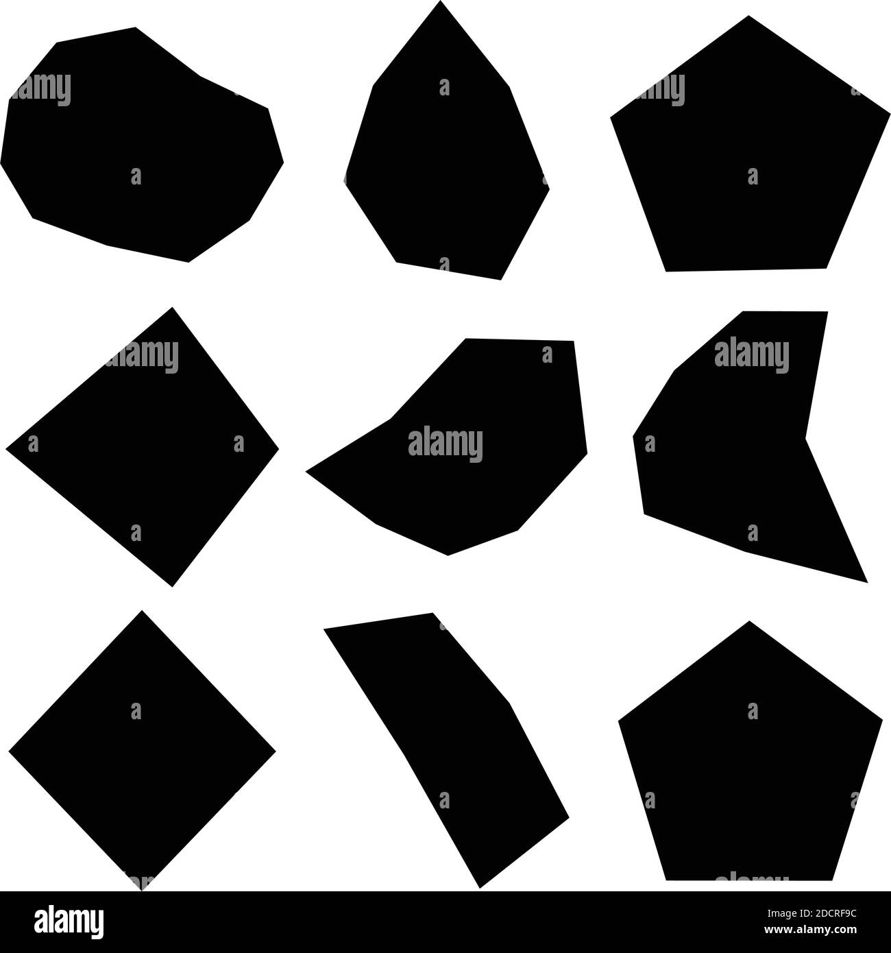 Edgy, geometric stone, pebble shapes.Simple, basic angular, angled ...