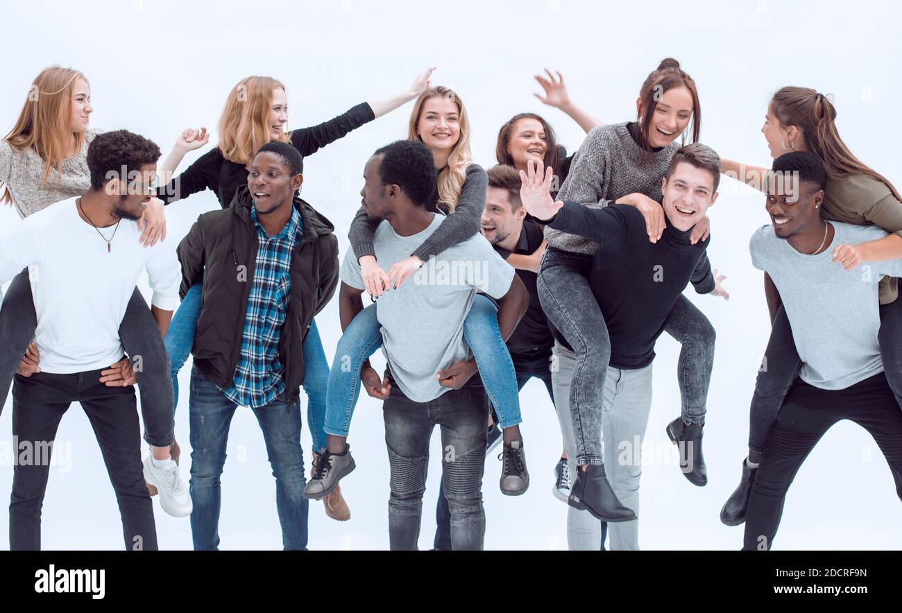 group of diverse young people have fun together Stock Photo - Alamy
