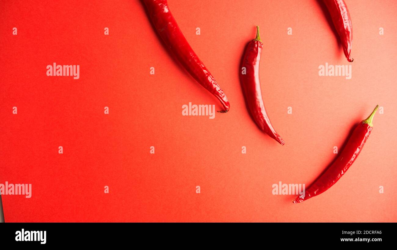 Red hot chili pepper healthy food. Top view Stock Photo - Alamy