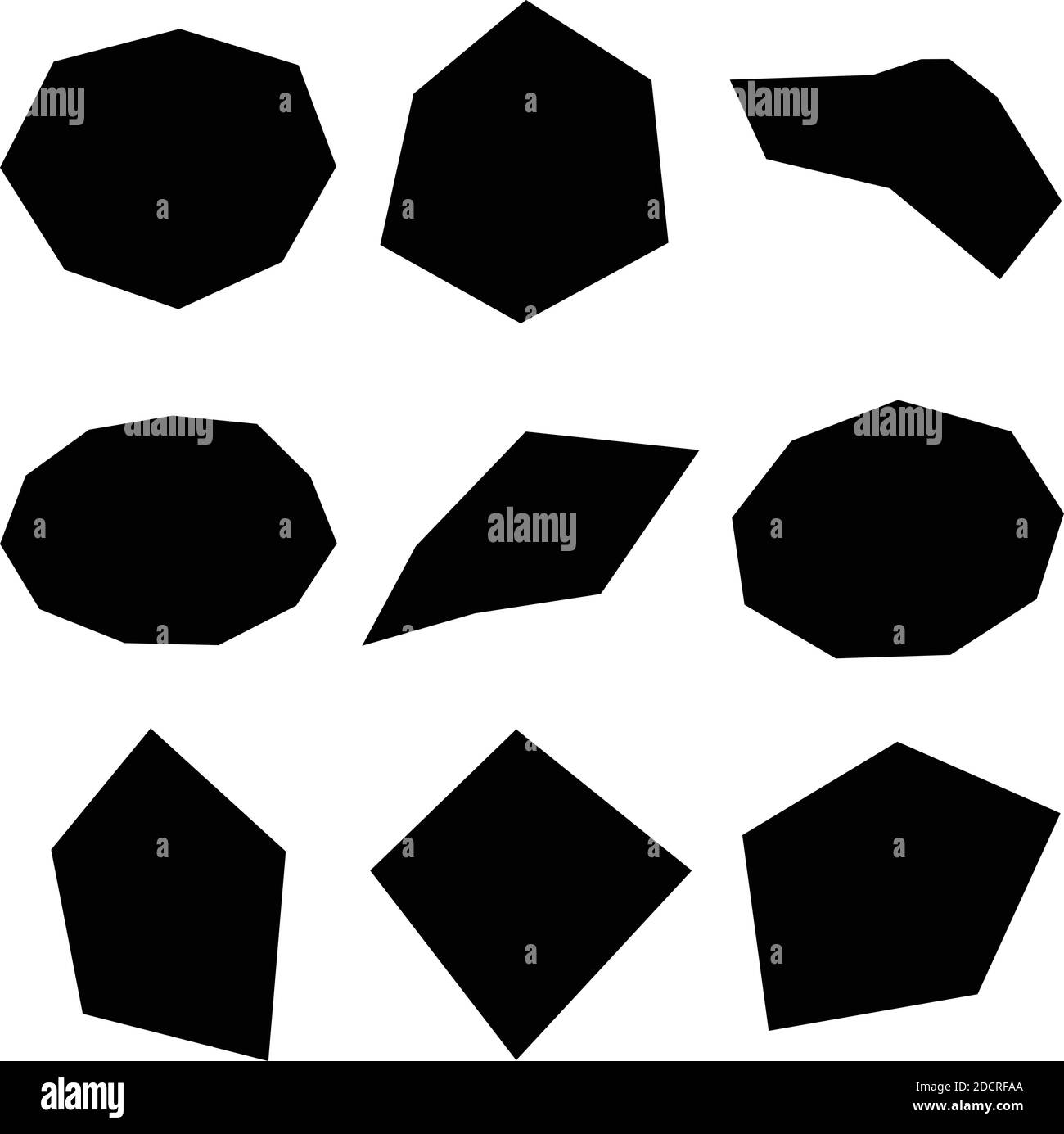 Edgy, geometric stone, pebble shapes.Simple, basic angular, angled ...