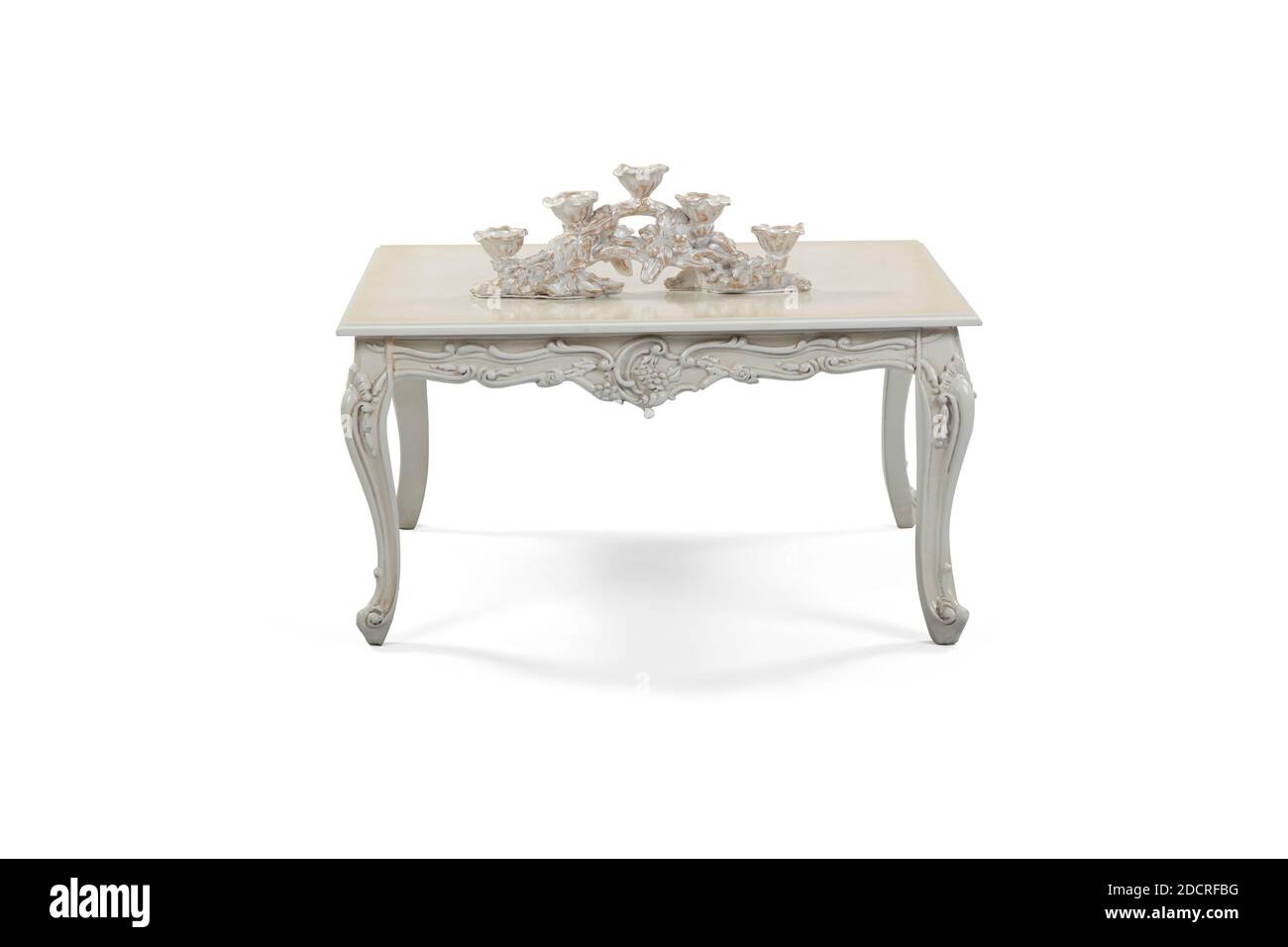 classic coffee table isolated on white background Stock Photo - Alamy