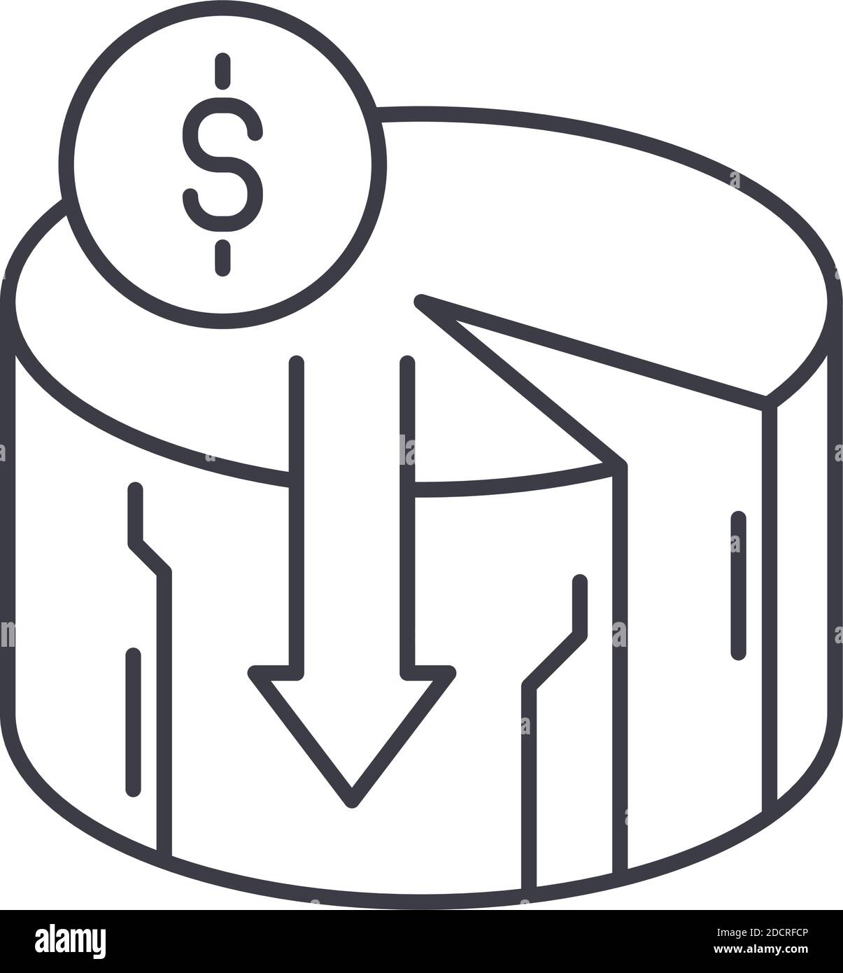Market share image icon, linear isolated illustration, thin line vector ...
