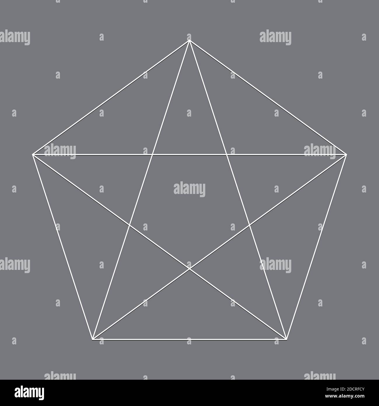 Geometric polygon with diagonal angles drawn. Geometry vector design ...