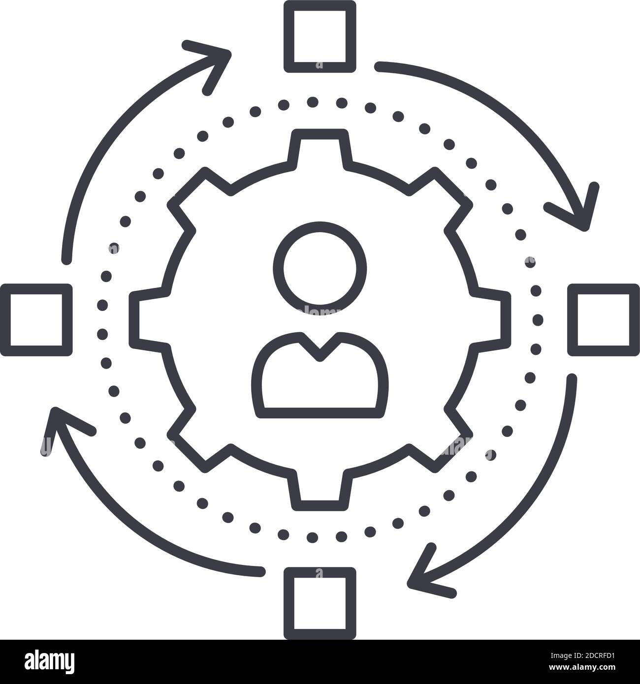 Personal efficiency concept icon, linear isolated illustration, thin ...
