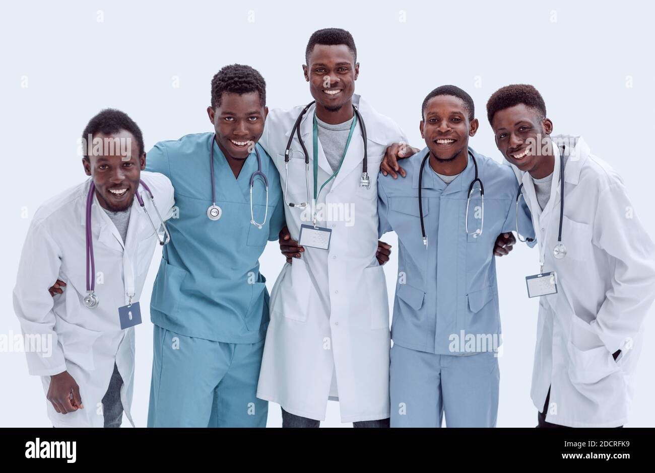 multinational group of doctors and interns standing together Stock ...