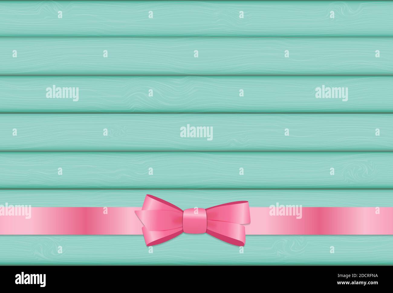 Pink Ribbon and Bow on Wooden Background for Birthday and Christmas ...