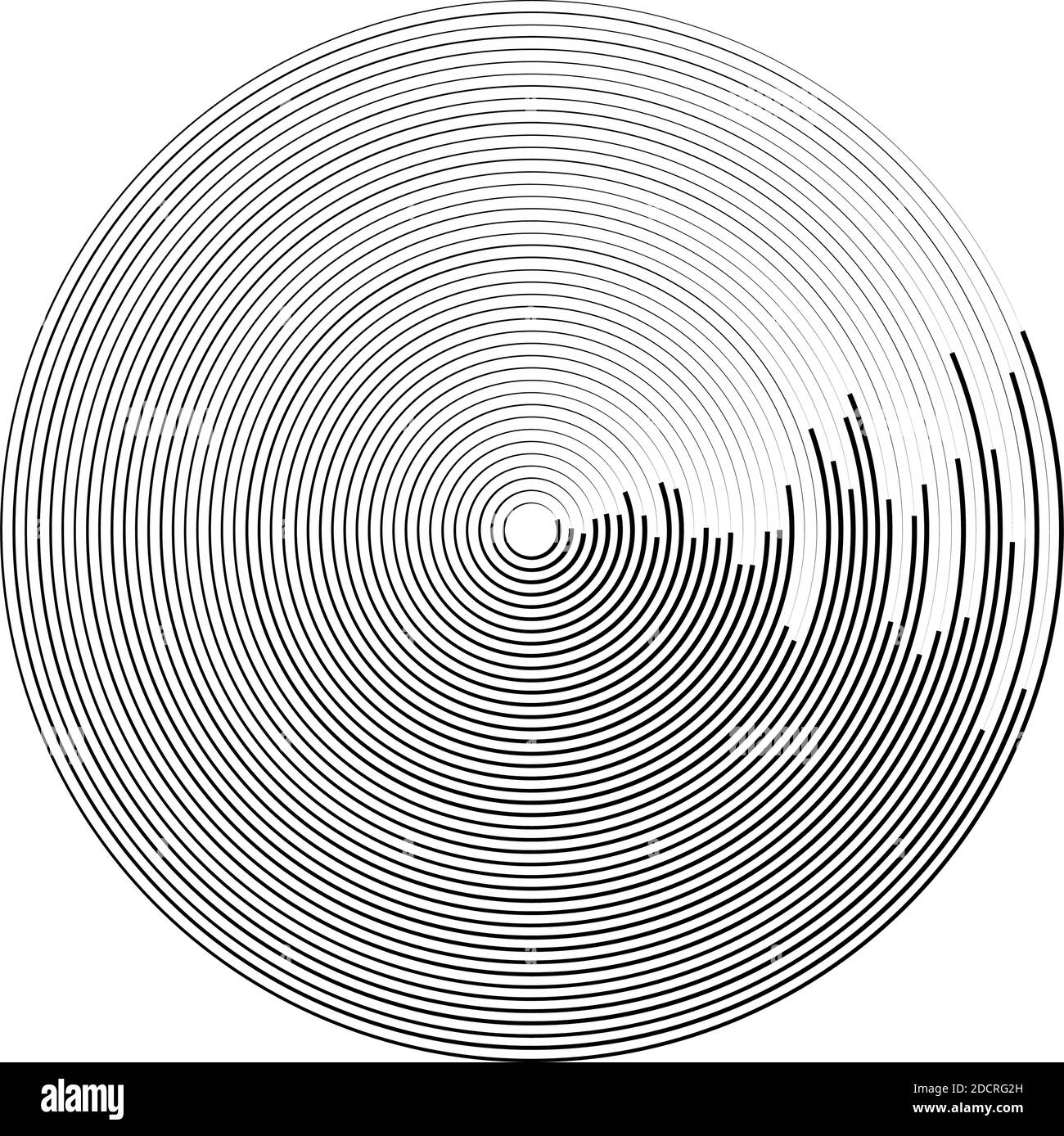 Geometric circular spiral, swirl and twirl. Cochlear, vortex, volute ...
