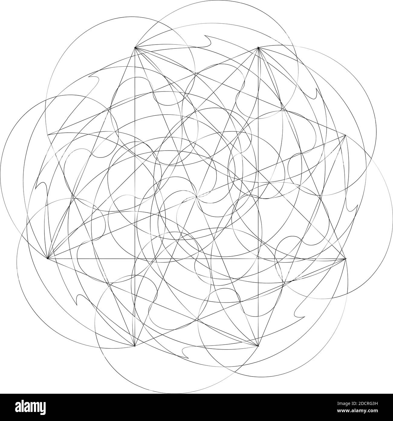 Squiggly random sketch, sketchy random lines. Tangled lines. Knot ...
