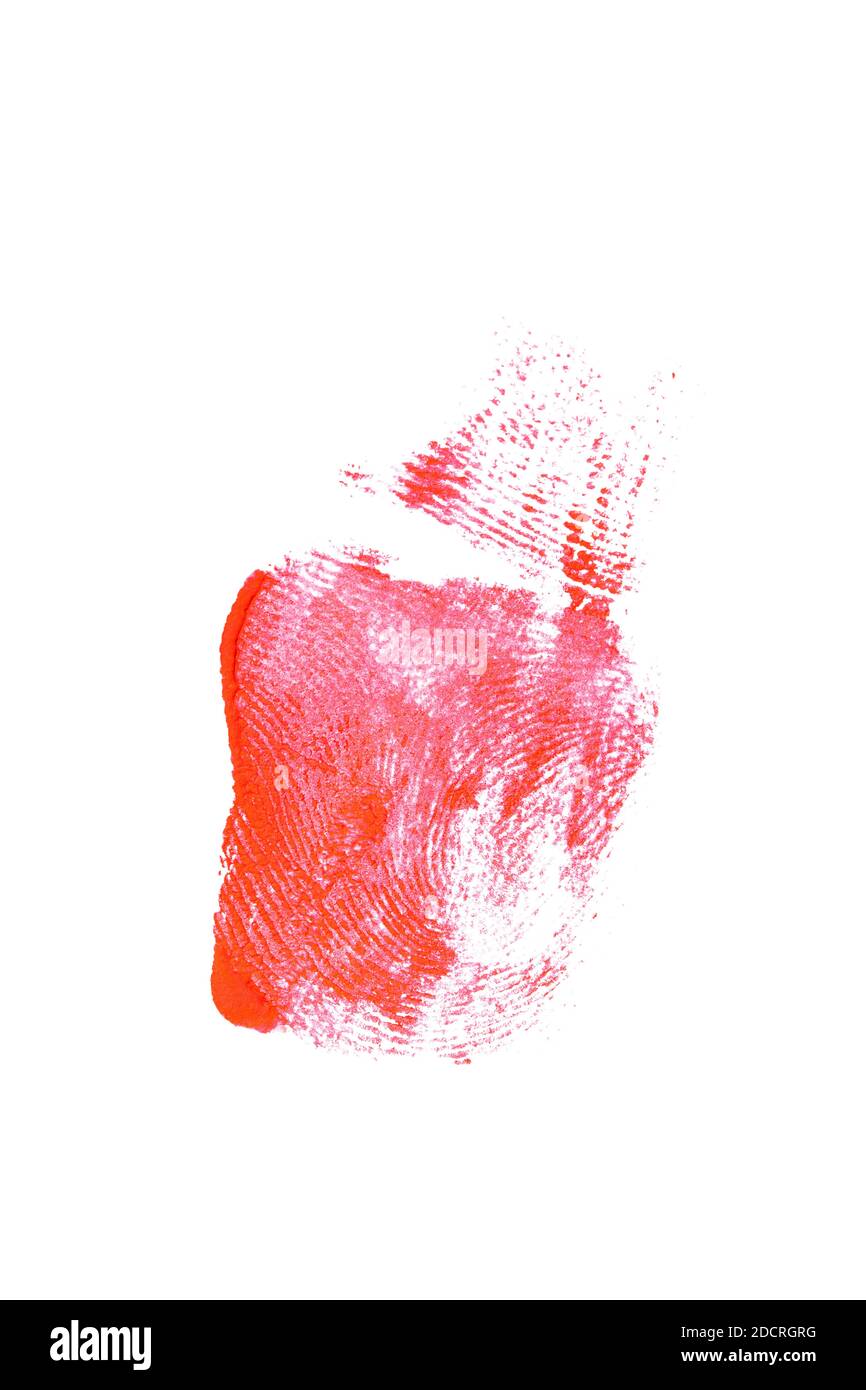 bloody fingerprint isolated on a white Stock Photo - Alamy