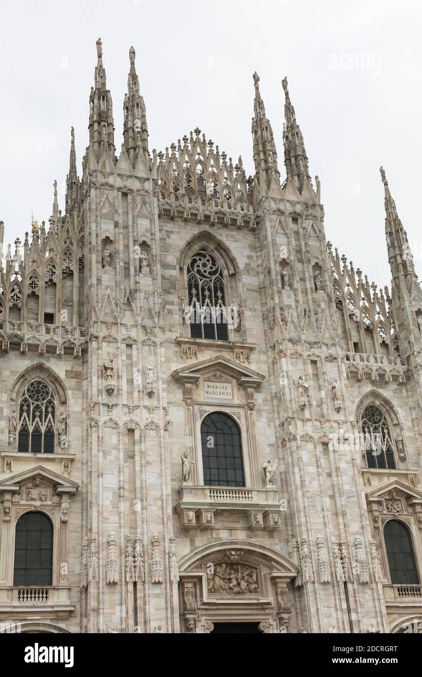 Milan cathedral roof on sunny hi-res stock photography and images - Alamy