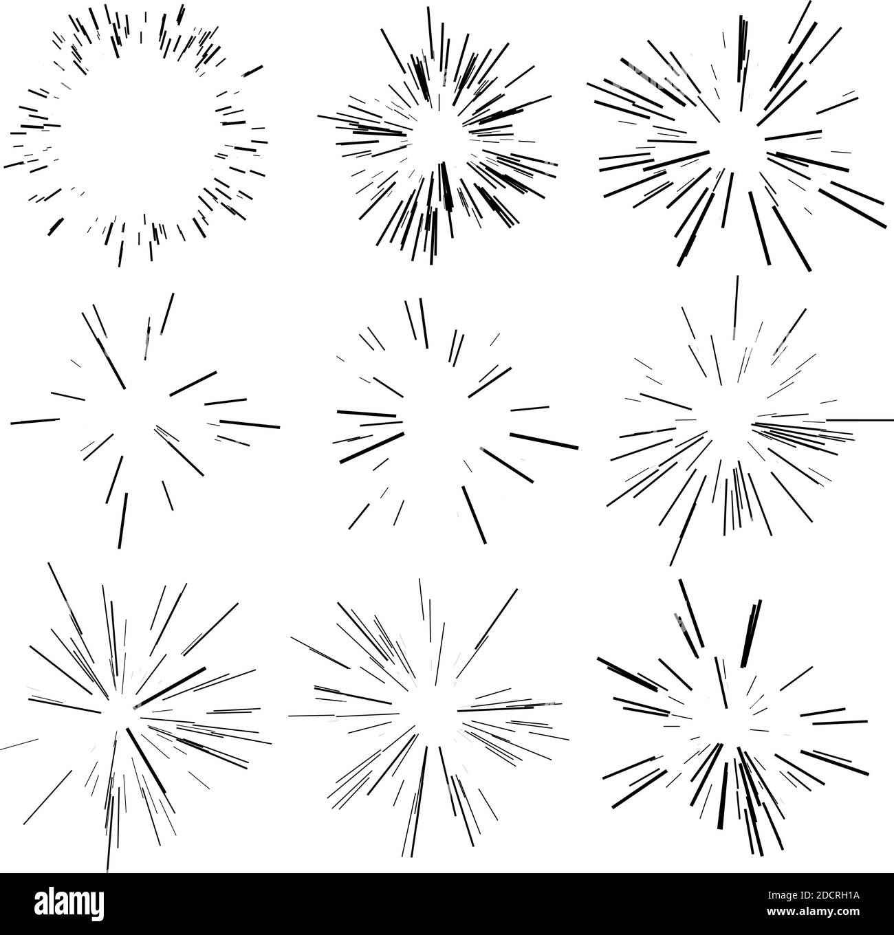 Random radial lines Comic effect. Fireworks, sparkle illustration ...