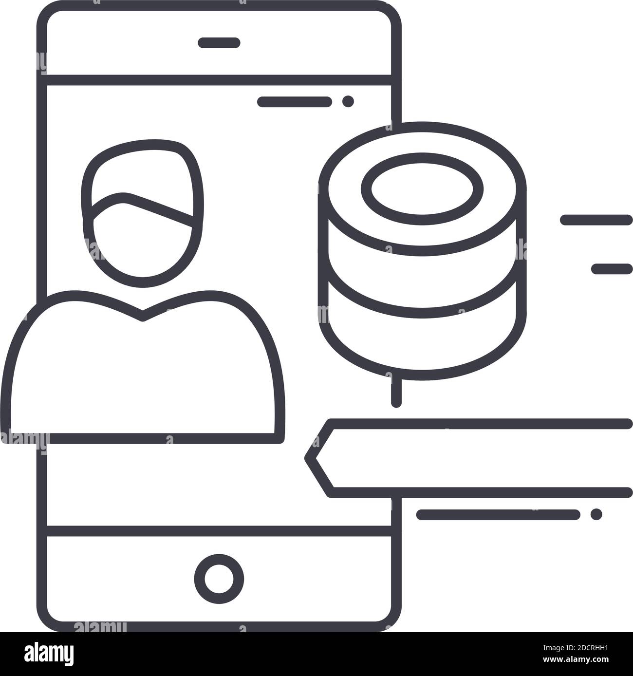 Payroll icon, linear isolated illustration, thin line vector, web ...