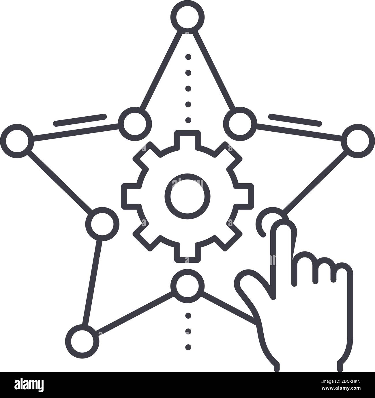 Marketing resource management icon, linear isolated illustration, thin ...