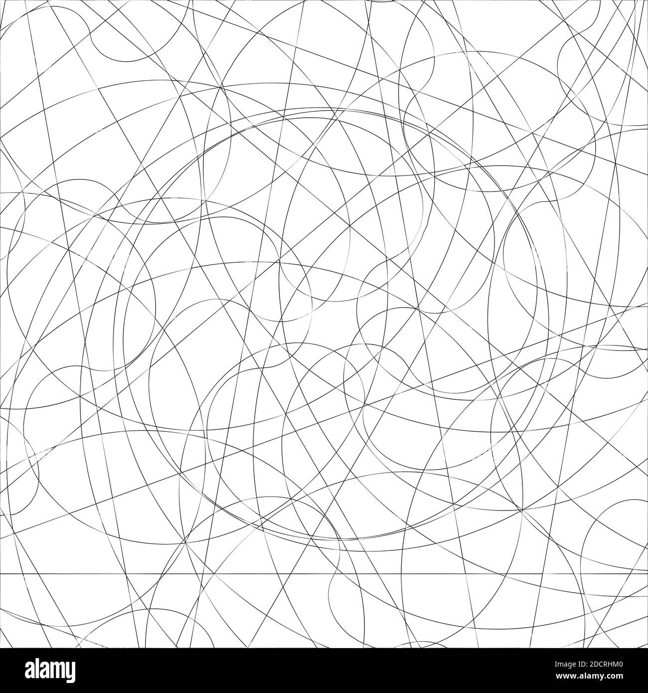 Squiggly random sketch, sketchy random lines. Tangled lines. Knot ...