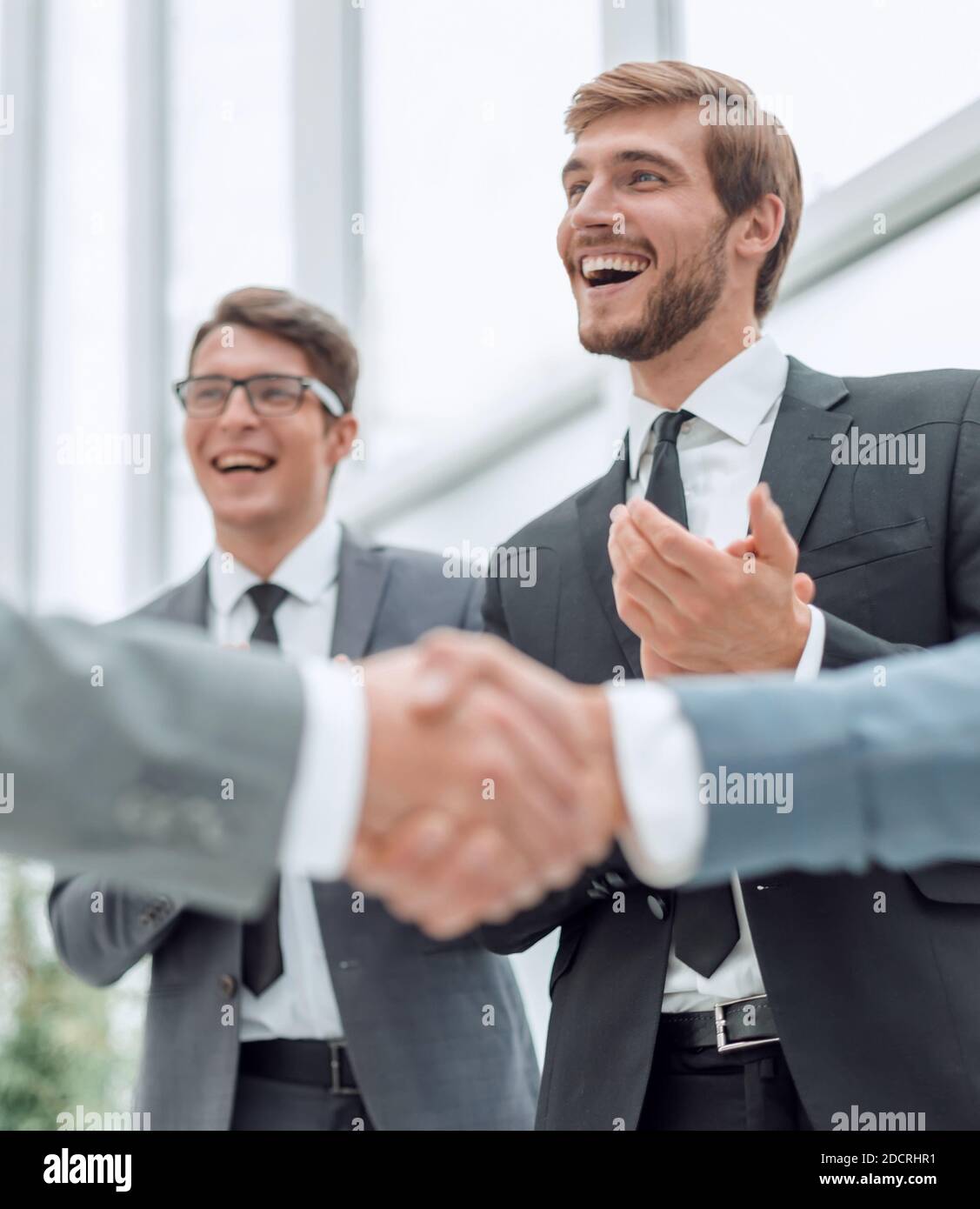 close up. business handshake of business people Stock Photo - Alamy