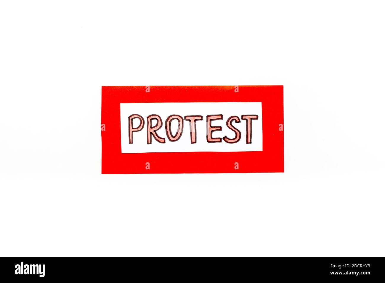 Protest sign concept. Word Protest on paper banner, top view Stock ...