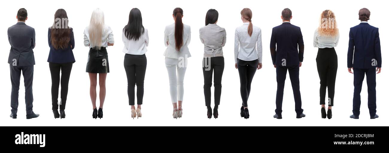 Rear view friends standing Cut Out Stock Images & Pictures - Alamy
