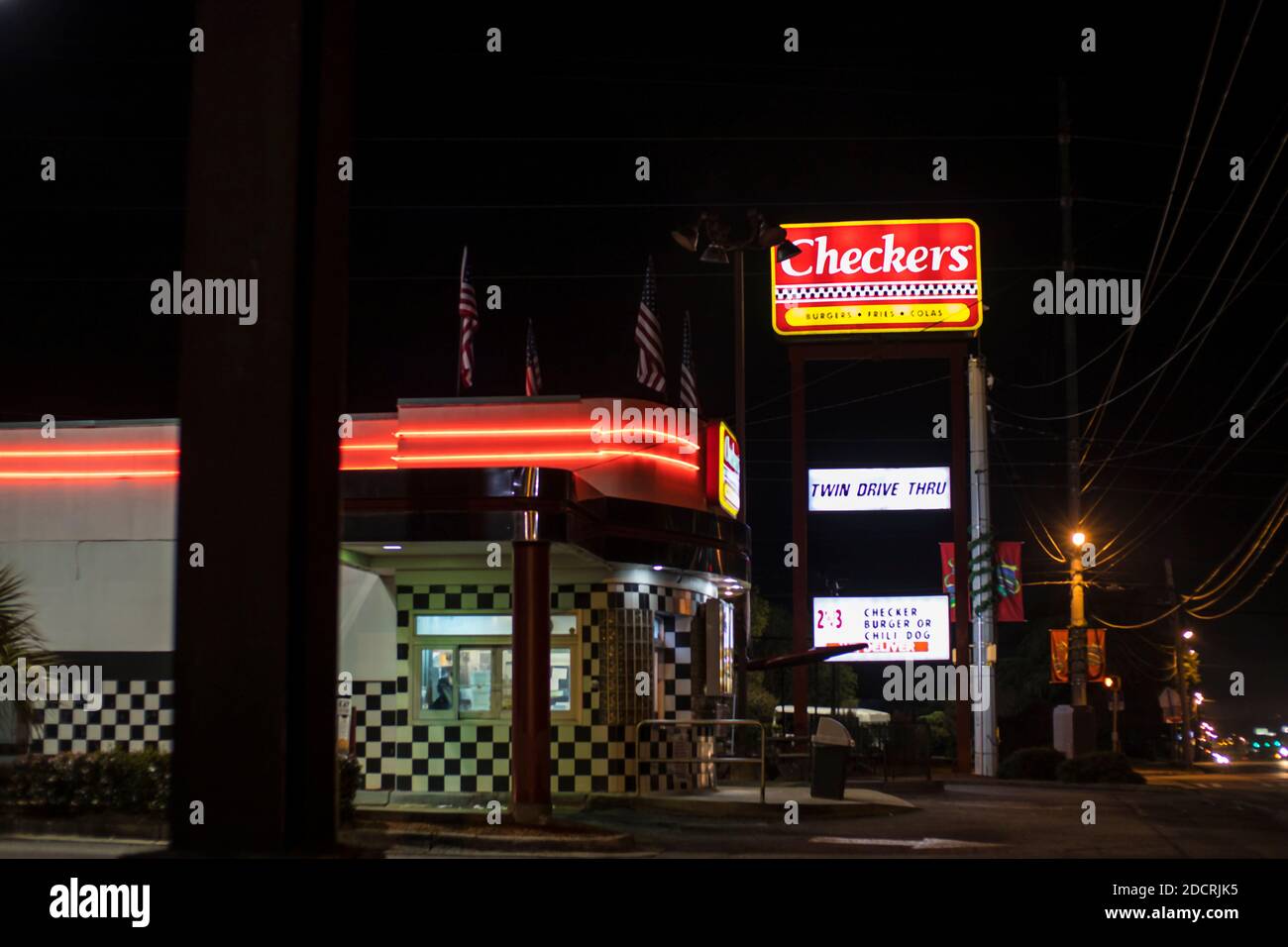 Augusta, Ga / USA - 11.23.20: Checkers Fast Food Restaurant side view ...
