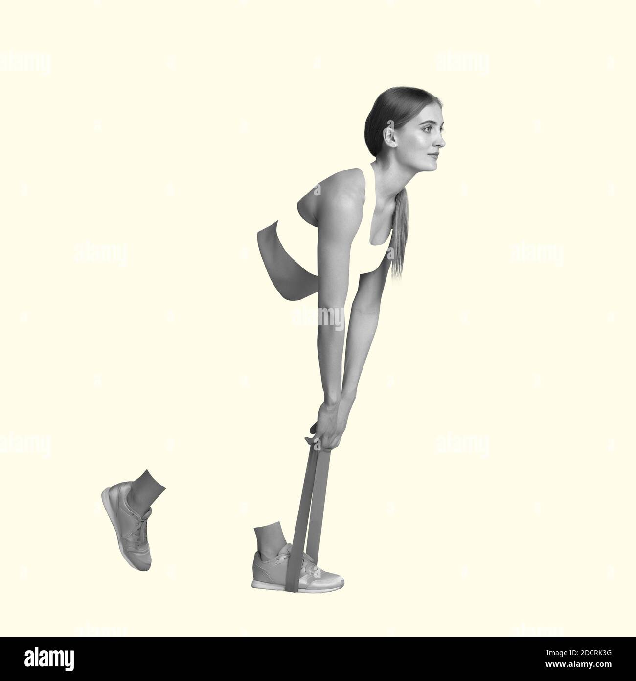 Fitness, athletic. Young caucasian sportswoman isolated on studio ...