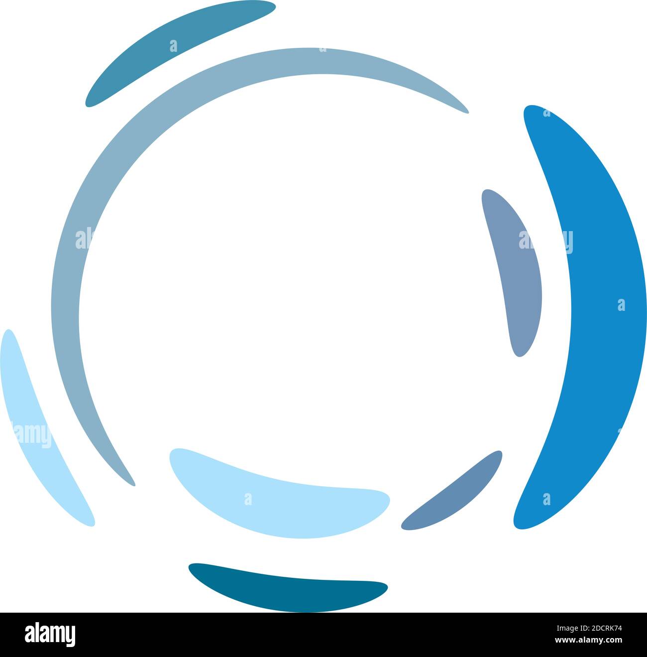 Aqua, water blue Smudged, smeared circular stain spot. Ink blot, blotch ...