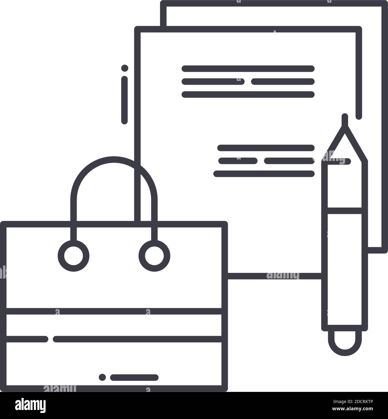 Market report icon, linear isolated illustration, thin line vector, web ...