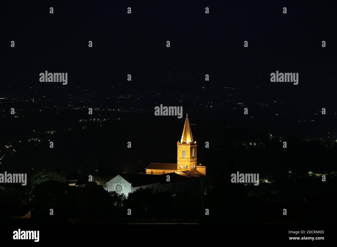 The bell tower of Santa Giuliana in Perugia at night Stock Photo - Alamy