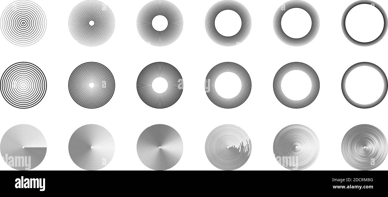 Geometric circular spiral, swirl and twirl. Cochlear, vortex, volute ...